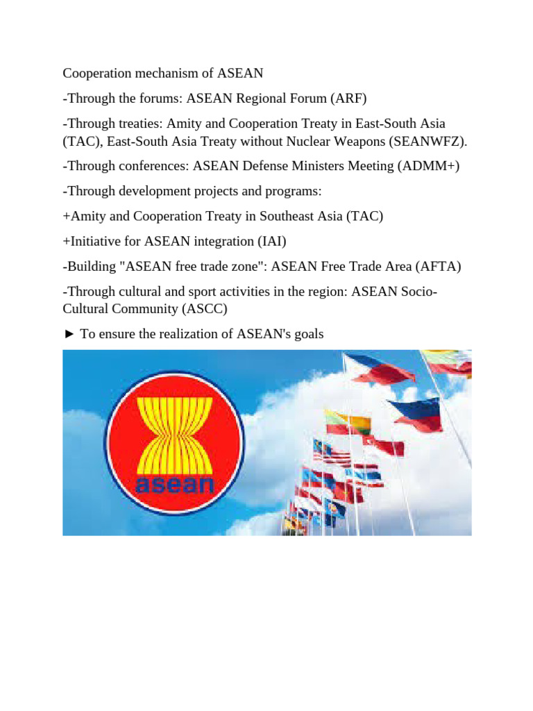 Cooperation Mechanism of ASEAN | PDF