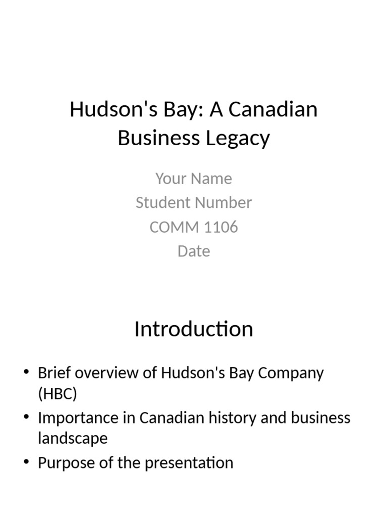 Hudsons Bay Presentation | PDF