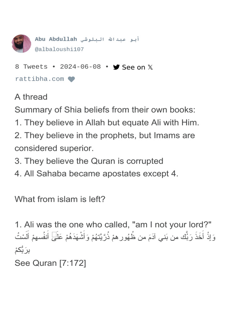 Shia Beliefs: A Critical Overview | PDF | Ali | Prophets And Messengers ...