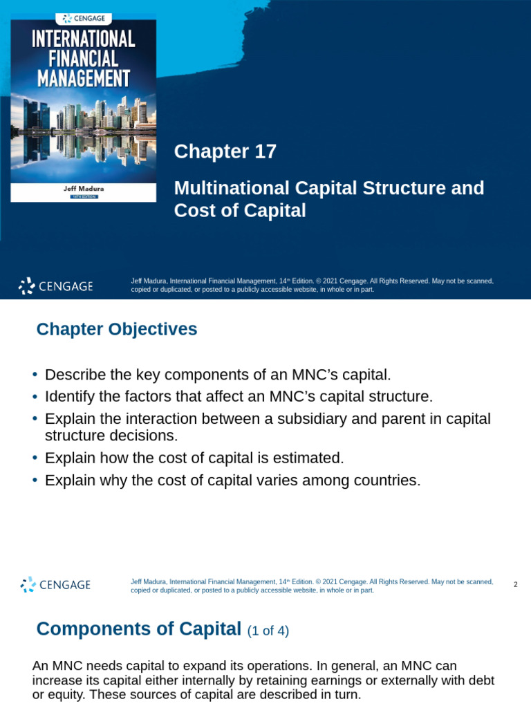 Madura14e Ch17 Final | PDF | Cost Of Capital | Capital Structure