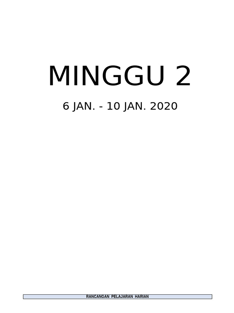 RPH Minggu 2 2020 | PDF