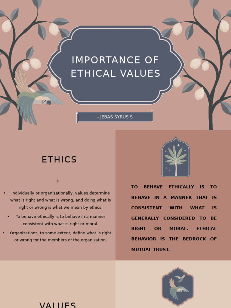 Importance of Ethical Values | PDF | Psychological Concepts | Social Psychology
