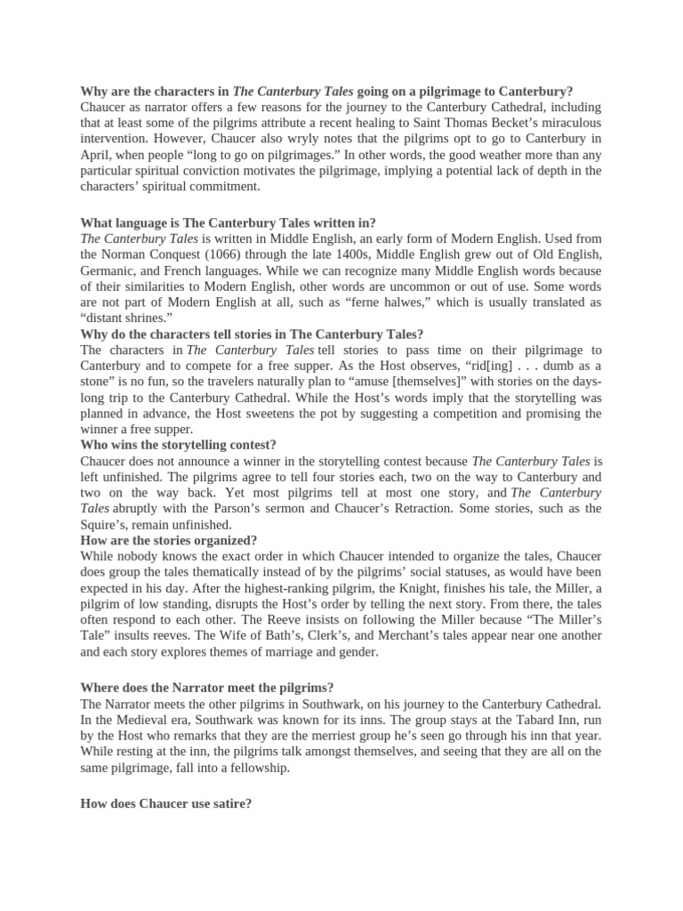 Centurbary Tale | PDF | The Canterbury Tales | Pilgrimage