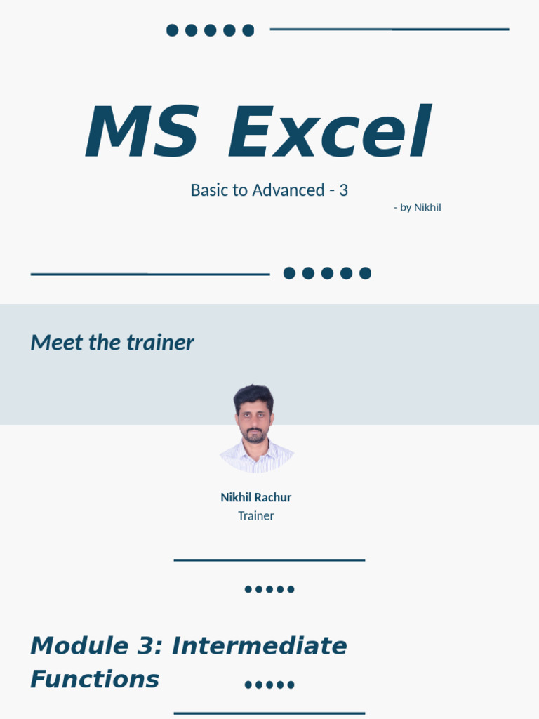 Basic To Advanced Excel Session 3 | PDF | Computer Programming | Software Engineering