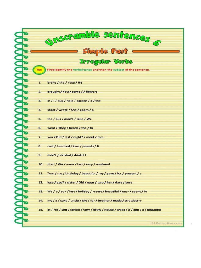 unscramble past tense | PDF