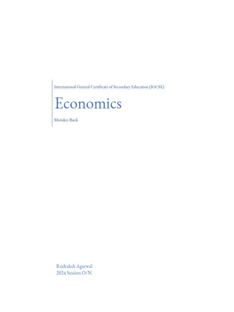 Economics Mistake Bank (CH 1 - 25) | PDF | Cost Of Living | Elasticity ...