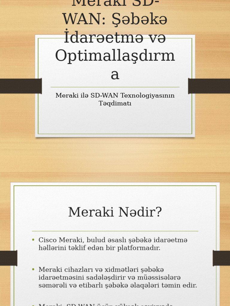 Meraki Sdwan Presentation | PDF