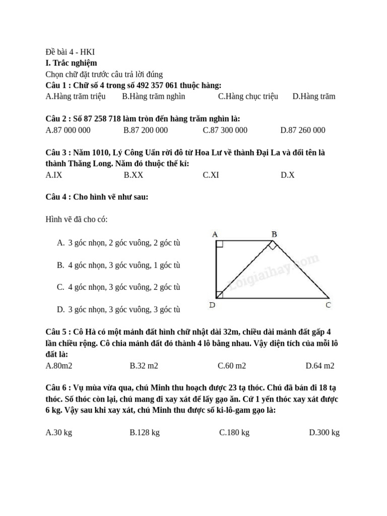 Đề Bài 4-HKI | PDF