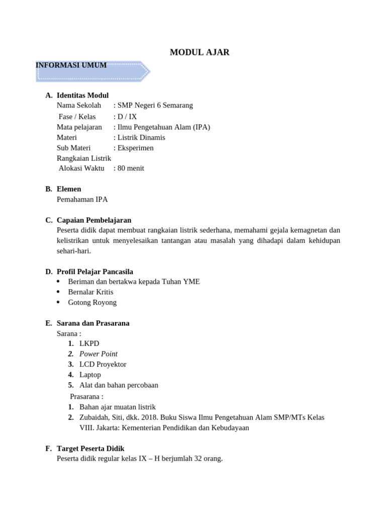 Modul Listrik Dinamis | PDF