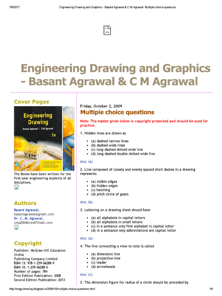 Engineering Drawing and Graphics - Basa.. | PDF