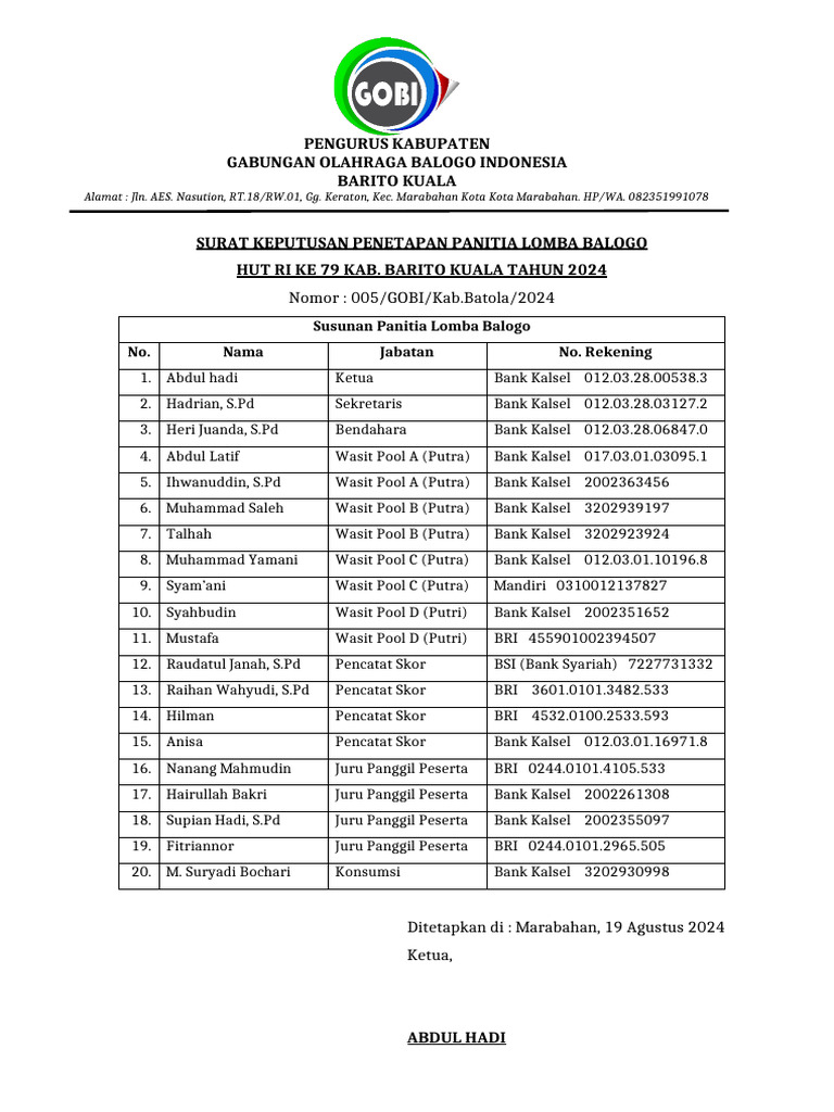 SK Panitia Lomba | PDF