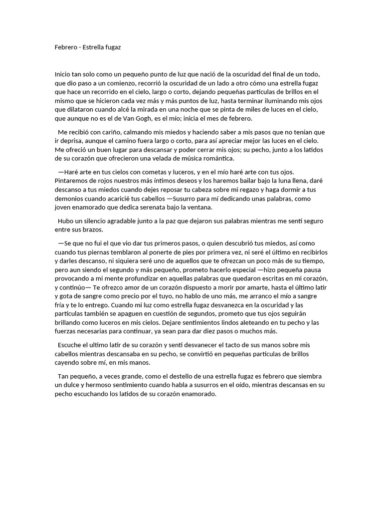 Poema sobre una estrella fugaz | PDF