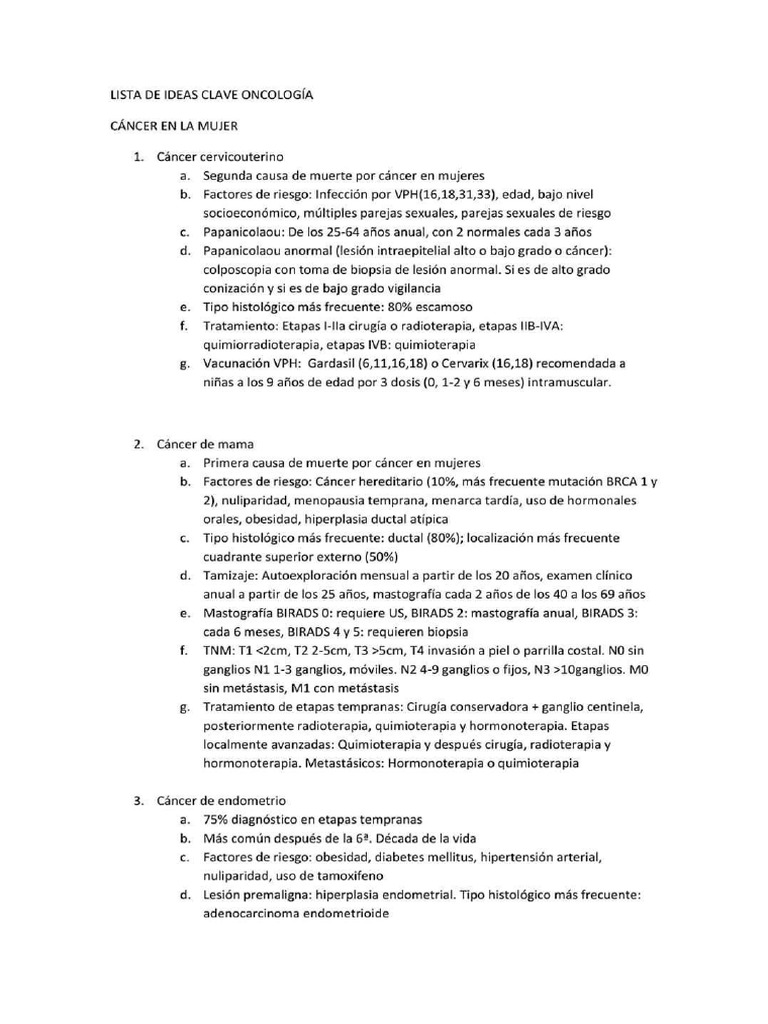 Ideas Clave Onco | PDF