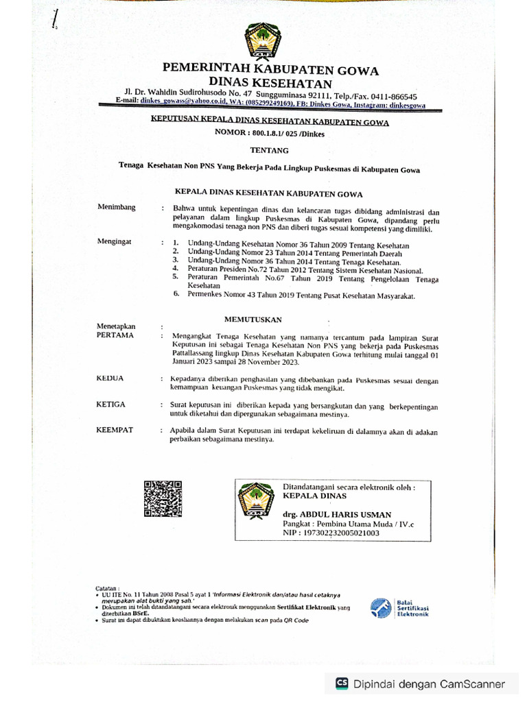 SK Dinas 2023 Ermiyanti | PDF