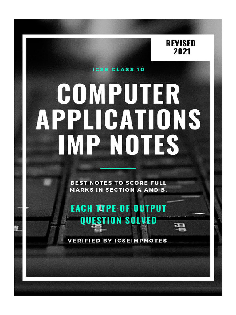 Icse 10th Comp Notes | PDF