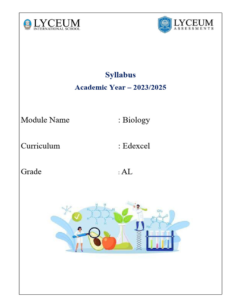 Edexcel AL Biology SOW 2023-2025 | PDF | Rna | Dna