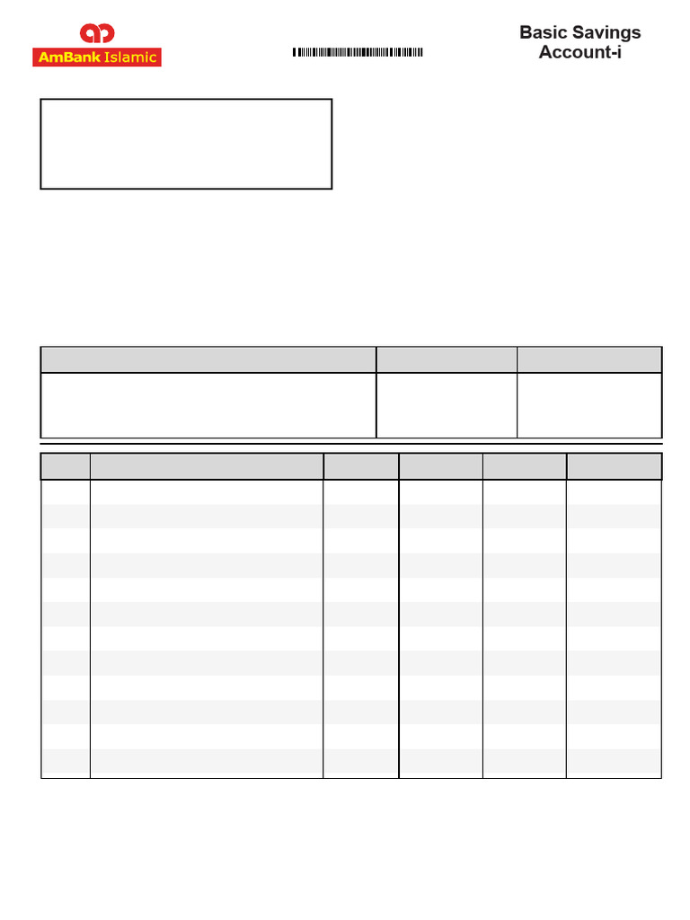 AmBank Basic Savings Account Statement | PDF | Debit Card | Credit Card