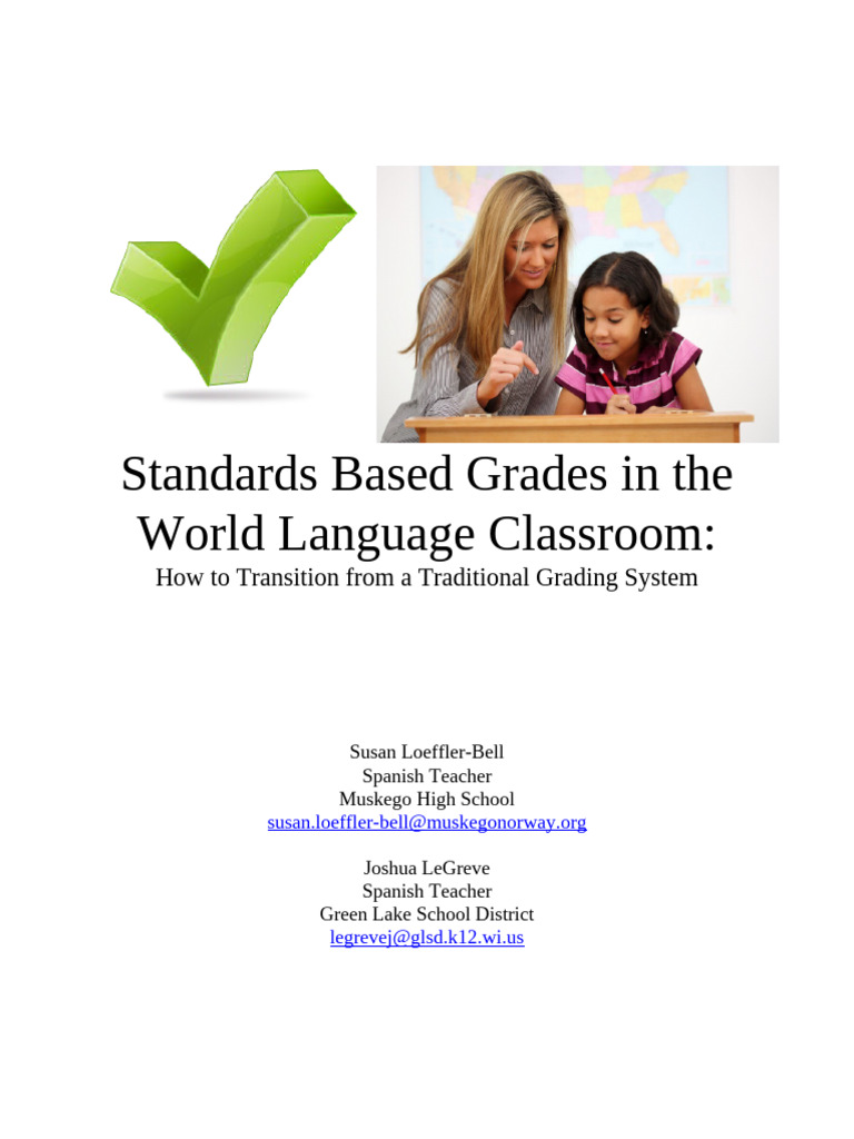 Standards Based Grades in The World Language Classroom | PDF ...