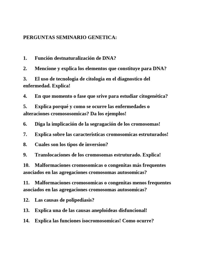 EXAMEN GENETICA_114352 | PDF | Adn | Cromosoma