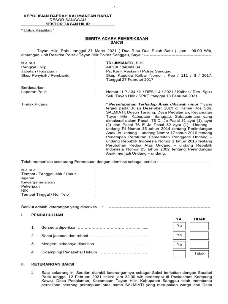 BAP Saksi Dokter | PDF