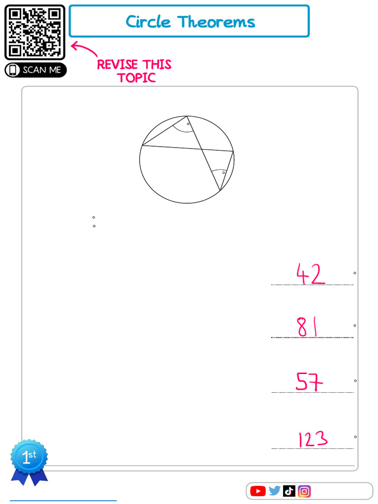 Circle Theorems Edexcel SOLUTIONS | PDF | Circle | Angle