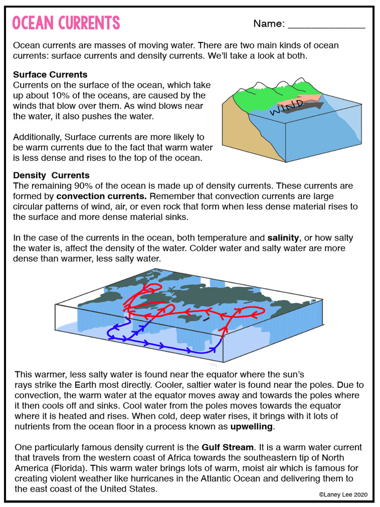 Ocean Currents Guided Reading 2024-1 | PDF | Oceans | Convection