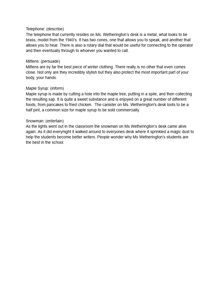 Inform, Entertain, Persuade, Describe | PDF