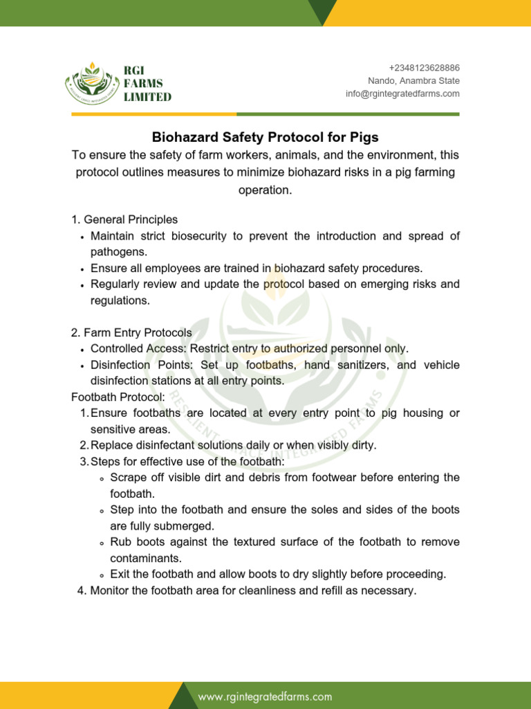 Pig Biosafety - 20250106 - 075725 - 0000 | PDF | Personal Protective ...