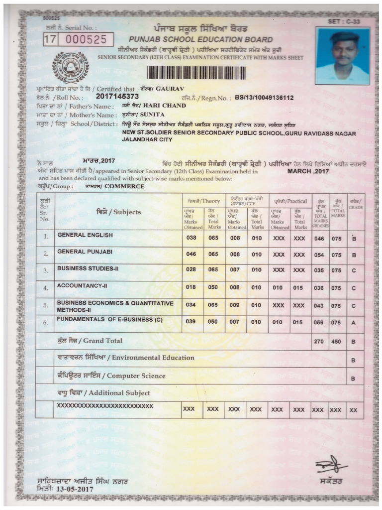 12 Marksheet | PDF