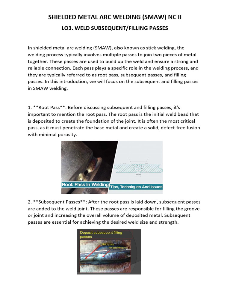 Weld Subsequent Filling Passes | PDF | Welding | Construction