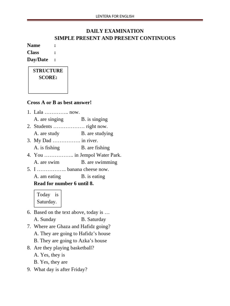 DAILY EXAMINATION 17 Nov 2023 | PDF