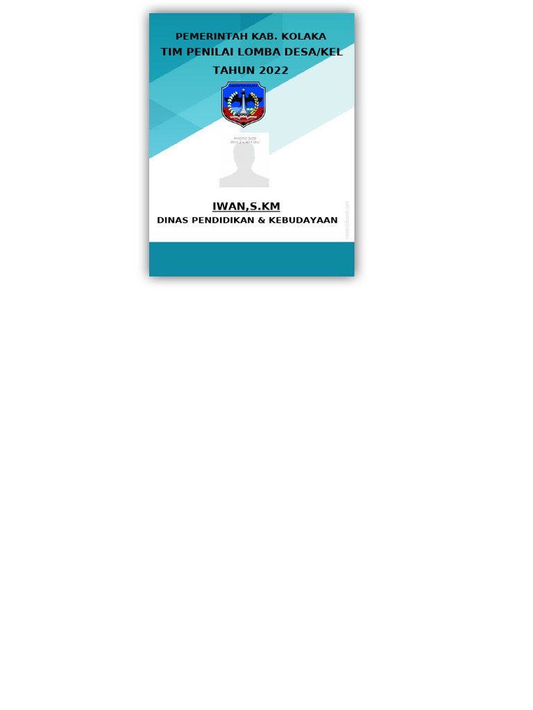 Contoh ID Card Dinas Pendidikan 2022 | PDF