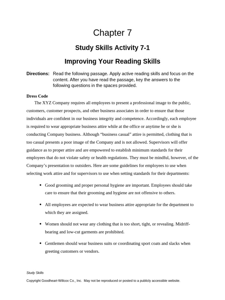 studyskills_activity7-1 | PDF | Clothing | Fashion