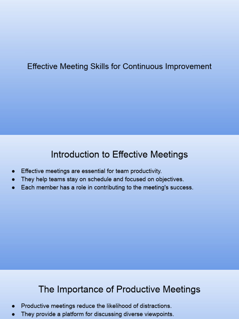 Effective Business Meeting Skills | PDF | Collaboration | Performance ...