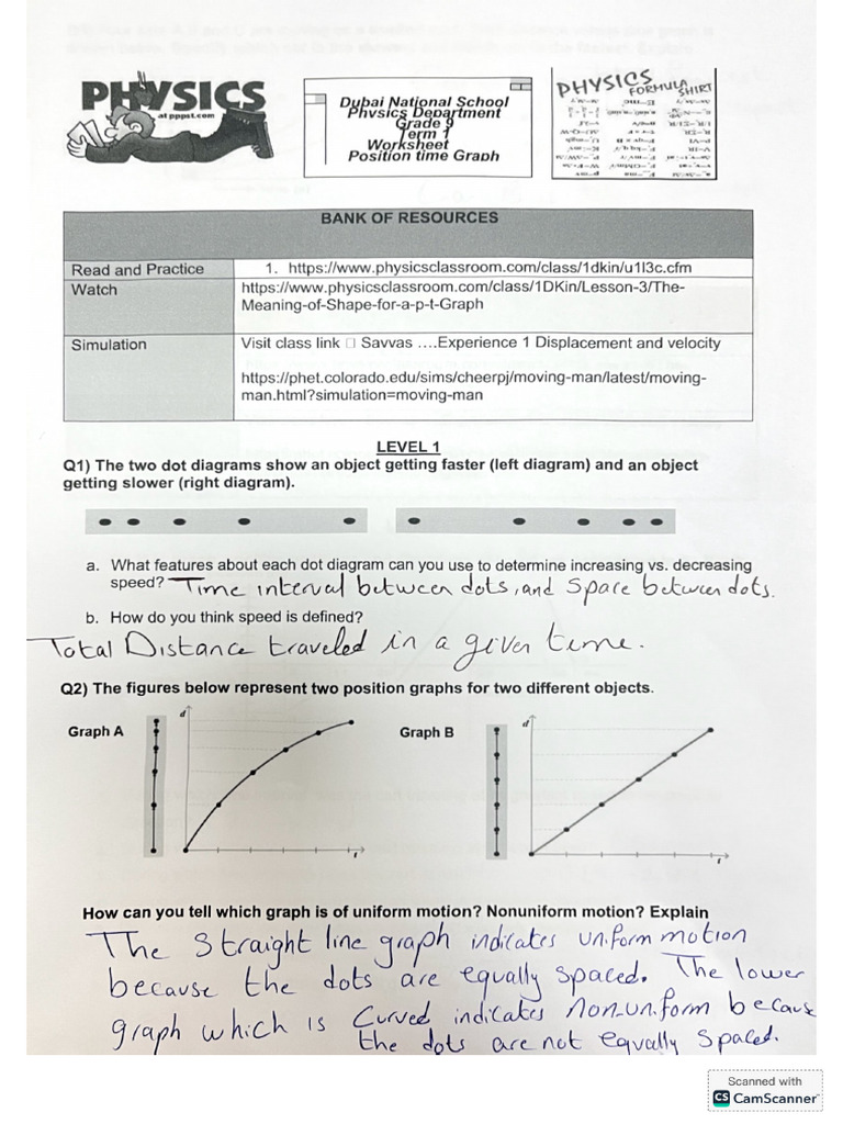 Answer Key For PT Worksheet | PDF