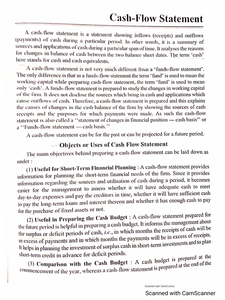 Unit-4 Cash flow statement | PDF