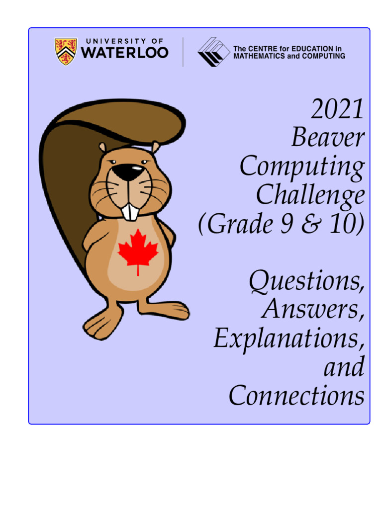 2021 Computing Challenge BEAVER | PDF | Code | Rgb Color Model