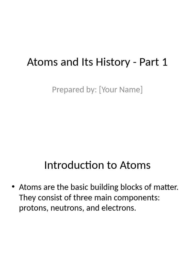 Atoms and History Part1 | PDF