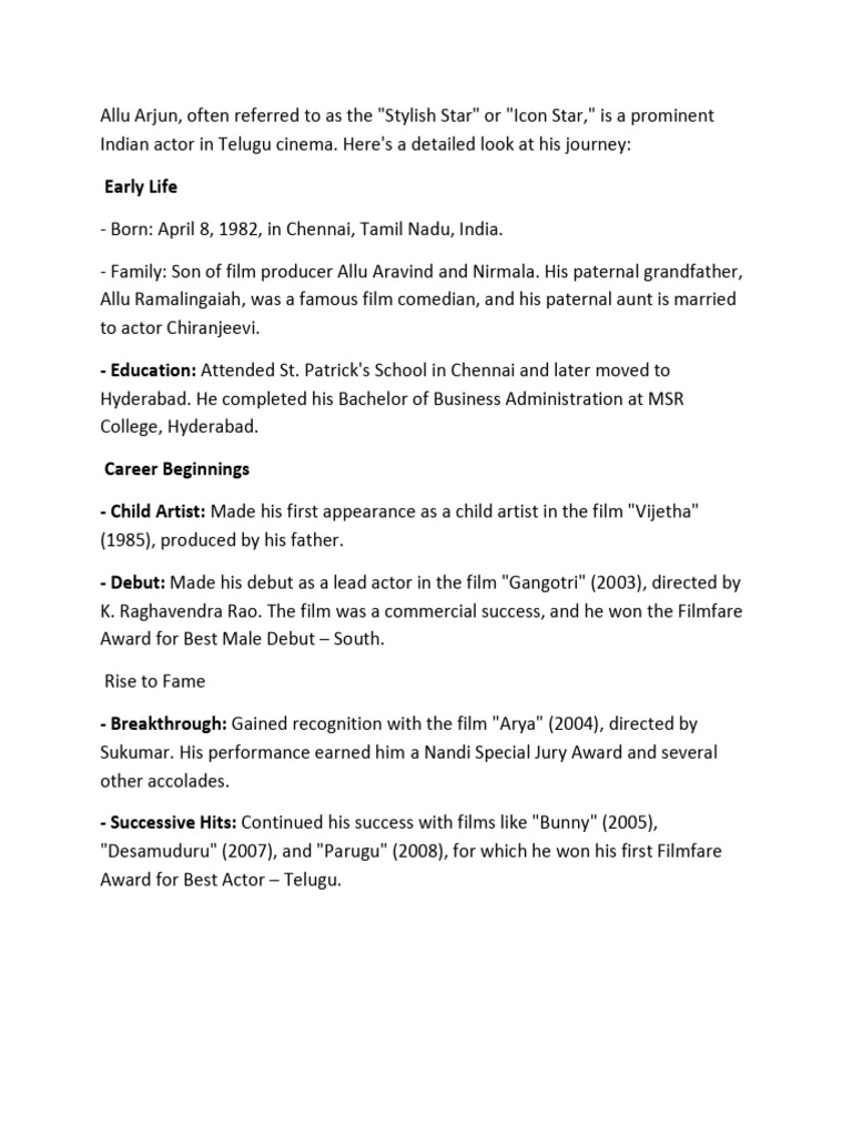 Allu Arjun | PDF
