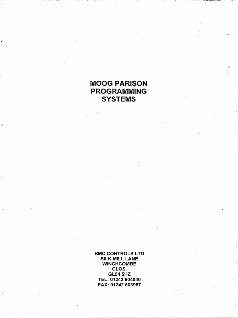 Moog Parison Programming Systems | PDF