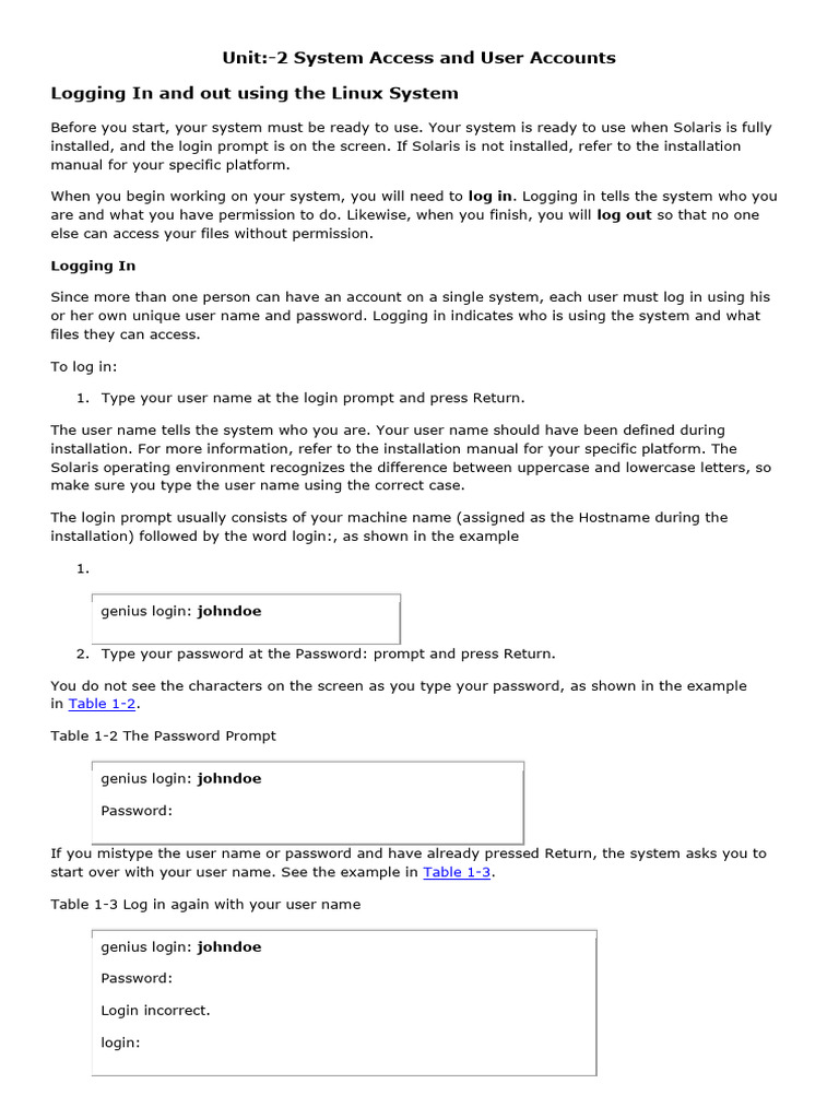UNIT 2 | PDF | Login | Sudo