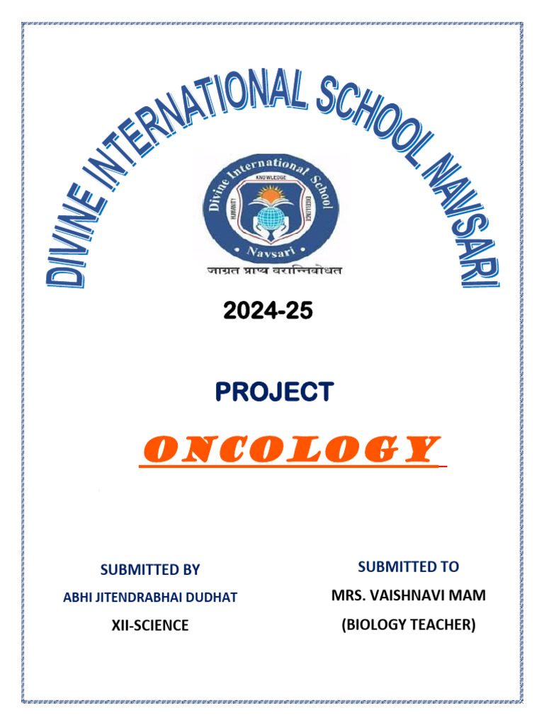 Oncology Project Submission - XII Science | PDF