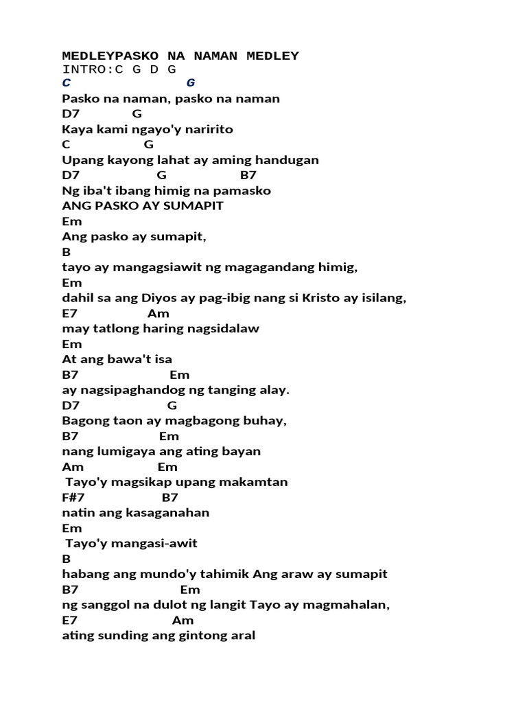 Medleypasko Na Naman Medley | PDF