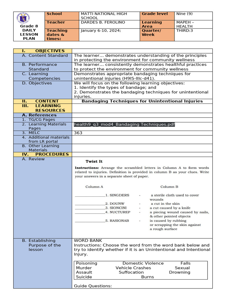 LP HEALTH 9 WEEK 3 | PDF