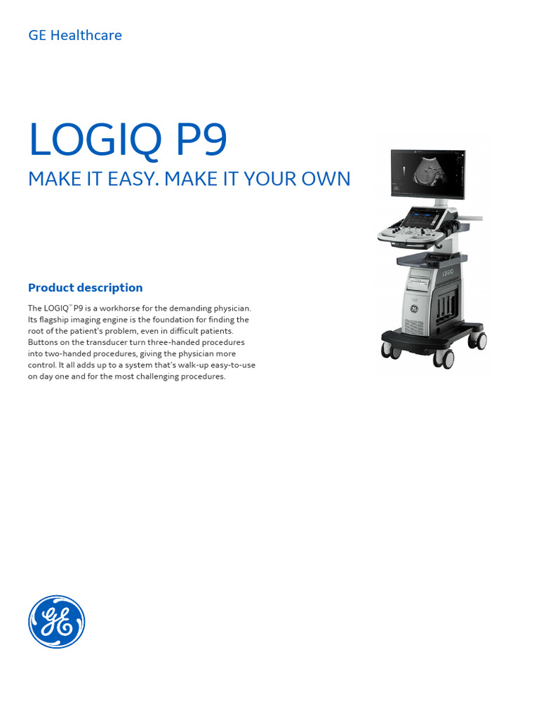 LOGIQ P9 Ultrasound System Overview | PDF | Medical Ultrasound ...