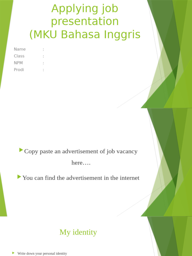 Job Application Presentation Guide | PDF