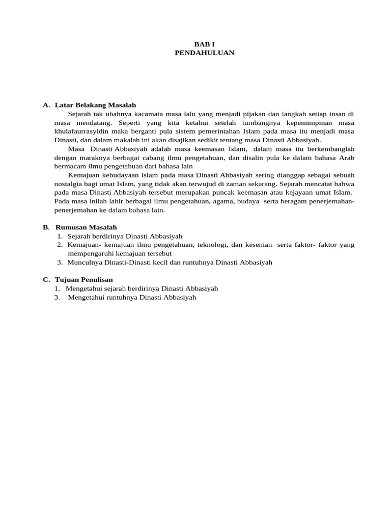 Sejarah dan Kejayaan Dinasti Abbasiyah | PDF