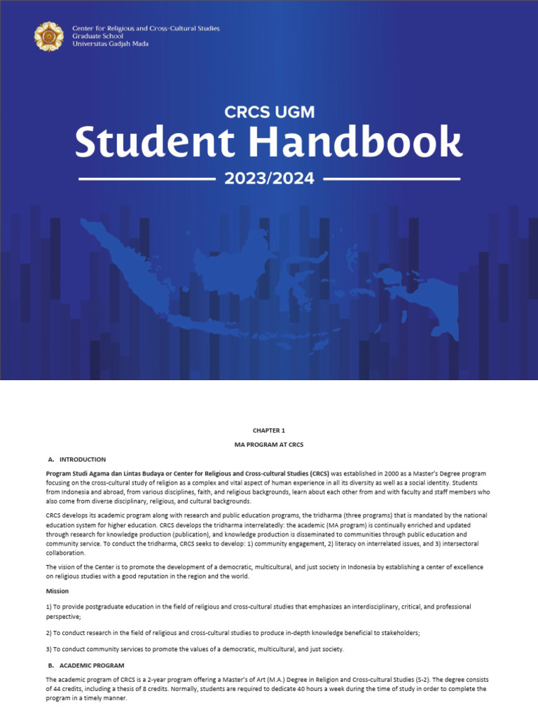 CRCS Student Handbook 2023 | PDF | Religious Studies | Interfaith Dialogue