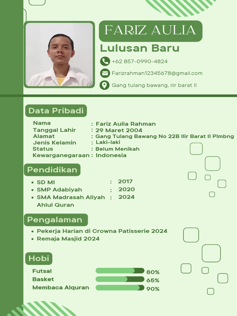 Profil Fariz Aulia Rahman | PDF