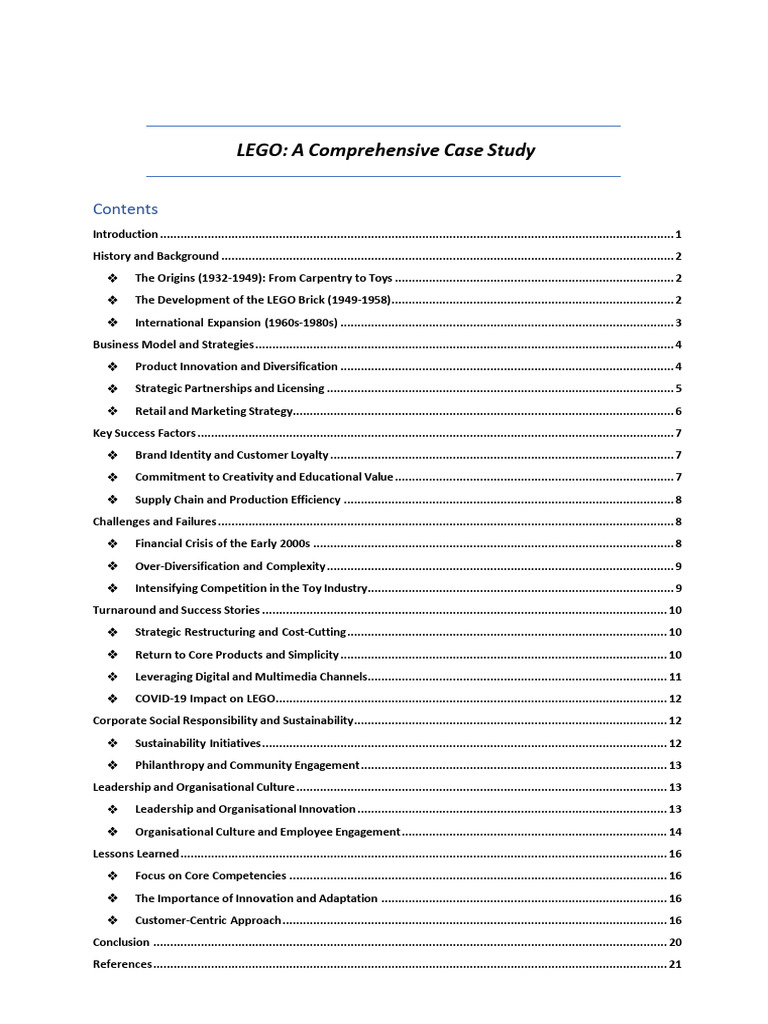 LEGO Case Study (Modified) | PDF | Lego | Brand